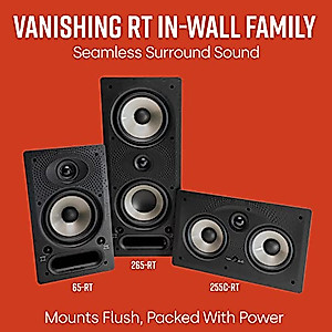 Polk Audio 255c-RT In-Wall Center Channel Speaker (2) 5.25" Drivers - The Vanishing Series | Easily Fits into the Wall | Power Port | Paintable Grille Black, White