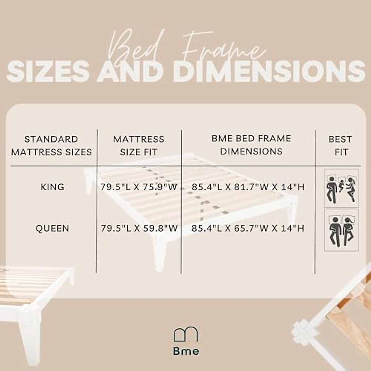 Chalipa Basic Bed Frame Without headboard - Ivory White - Queen