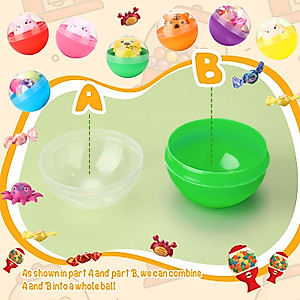 Libima 350 Pcs Vending Machine Capsules Empty 1.3 Inch Round Capsules Gumball Machine Capsules Clear Colored Plastic Capsules Small Random Color Plastic Containers for Toy Candy Party Favor Prize Gift