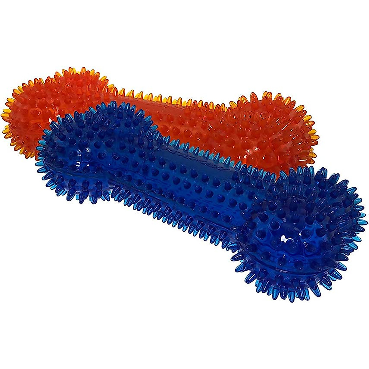 PetSport 7.5" Gorilla Spiky Squeaker Bone Dog Toy - Large | Vanilla Scented Super Durable TPR Rubber That Floats | Helps Maintain Dental Health for Your Pet, Colors Will Vary