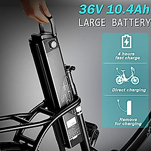 KGK 20'' Folding Electric Bike for Adults Teens Adjustable Height 350W Electric Commuter Bicycle for Women Men Adult Electric Mountain Bike Throttle & Pedal Assist Electric Road Touring Hybrid Ebike
