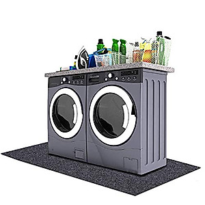 Under Washing Machine Mat，Dryer mat—Absorbent/Waterproof，Reduce vibration noise，Prevent water from spilling onto the floor，Home appliance mat，Non-slip Backing，Washable (36" x 36")