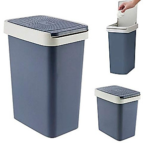 ALUKAP Small Garbage Can Trash Can Plastic Waste Bins Office Kitchen Living Room Bathroom Rectangular Trash Can Creative Household Paper