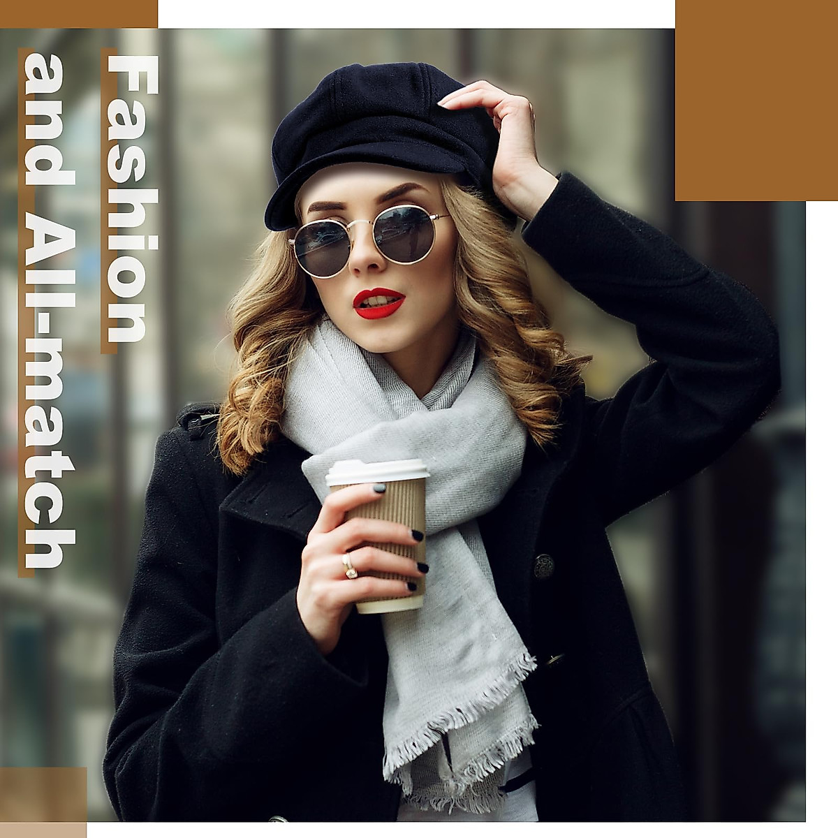 Toulite 16 Pcs Women Newsboy Hat Wool Visor Beret Cap 8 Panels Cabbie Sailor Hats Hippie Vintage Newsboy Octagonal Fiddler Hats for Women Girls