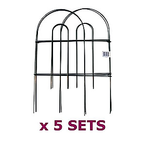 MTB Green Garden Border Folding Fence Lawn Yard Fence 24 Inch x 10 Feet,Pack of 5 set, Overall Length 50 Feet,Landscape Panel,Folding Patio Fences Flower Bed Pet Barrier Section Panel Decorative Fence