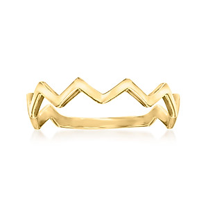 Canaria 10kt Yellow Gold Zigzag Ring. Size 9