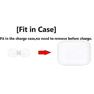 BLLQ Fit in Case AirPod 3 Eartips Covers Anti-Slip Earuds Cover Silicone Compatible with AirPods 3【 Fit in The Charging Case 】 3 Pairs White 3pwa3