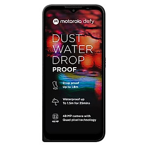 Motorola Defy (2021) Dual-SIM 64GB ROM + 4GB RAM (GSM Only | No CDMA) Factory Unlocked 4G/LTE Smartphone (Black) - International Version