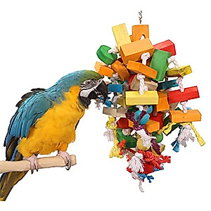 Tropical Jubilee - Large Parrot Toy Featuring Colorful Wood Pieces