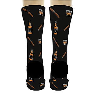 Whiskey Related Gifts Whiskey Socks for Men and Women Celebration Socks 1-Pair Novelty Crew Socks