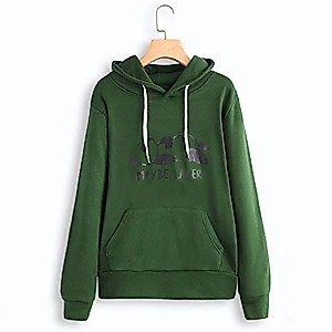 TozuoyouZ Hoodie, Long Sleeve Maybe Later Letter Cute Animal Pattern Sweatshirt Pullover for Women (Green,3XL)