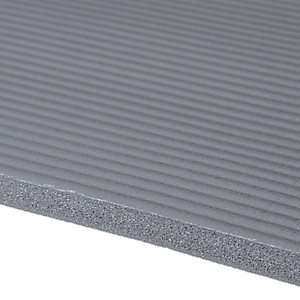 Relaxdays Unisex Adult Yoga Mat 1cm Thick Pilates Fitness Joint-friendly with Carry Strap Gym Mat 60x180cm Grey 1 Piece