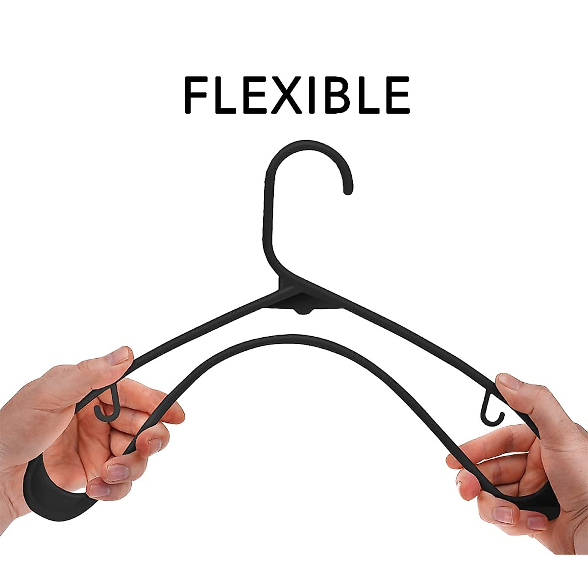 Sharpty Plastic Hangers Clothes Hangers for Clothing, Closet, Coats & Shirts - Durable, Thick, Tough & Space Saving - for Everyday Standard Use, Room Essentials & Basics - 20 Pack - Black