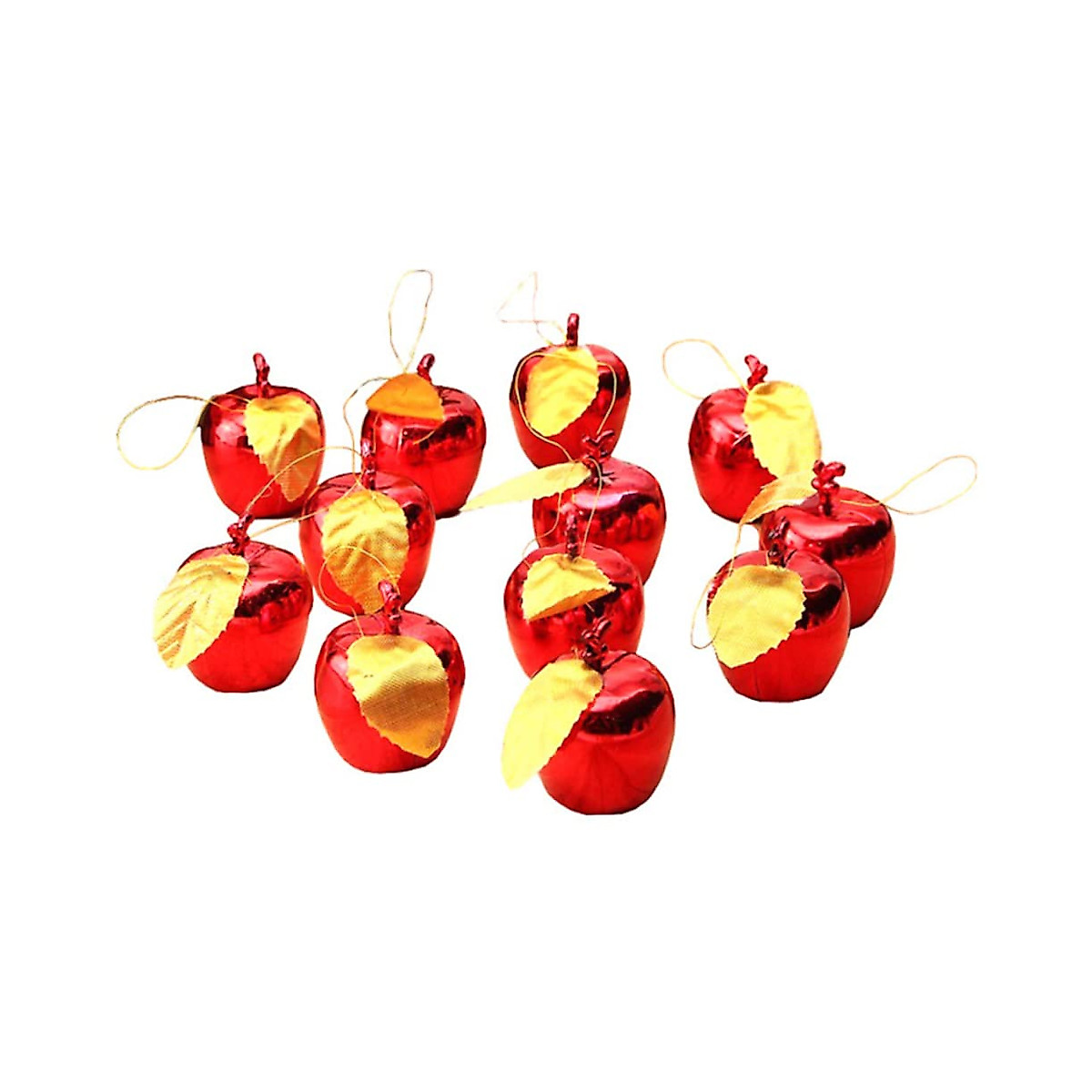 Amosfun 48pcs Mini Hanging Ornaments Xmas Tree Hanging Ornament Mini Hanging Apple Ornaments Red Decorations Wedding Tree Decor Mini Christmas Apples Fruit Decor Pendant Christmas Tree