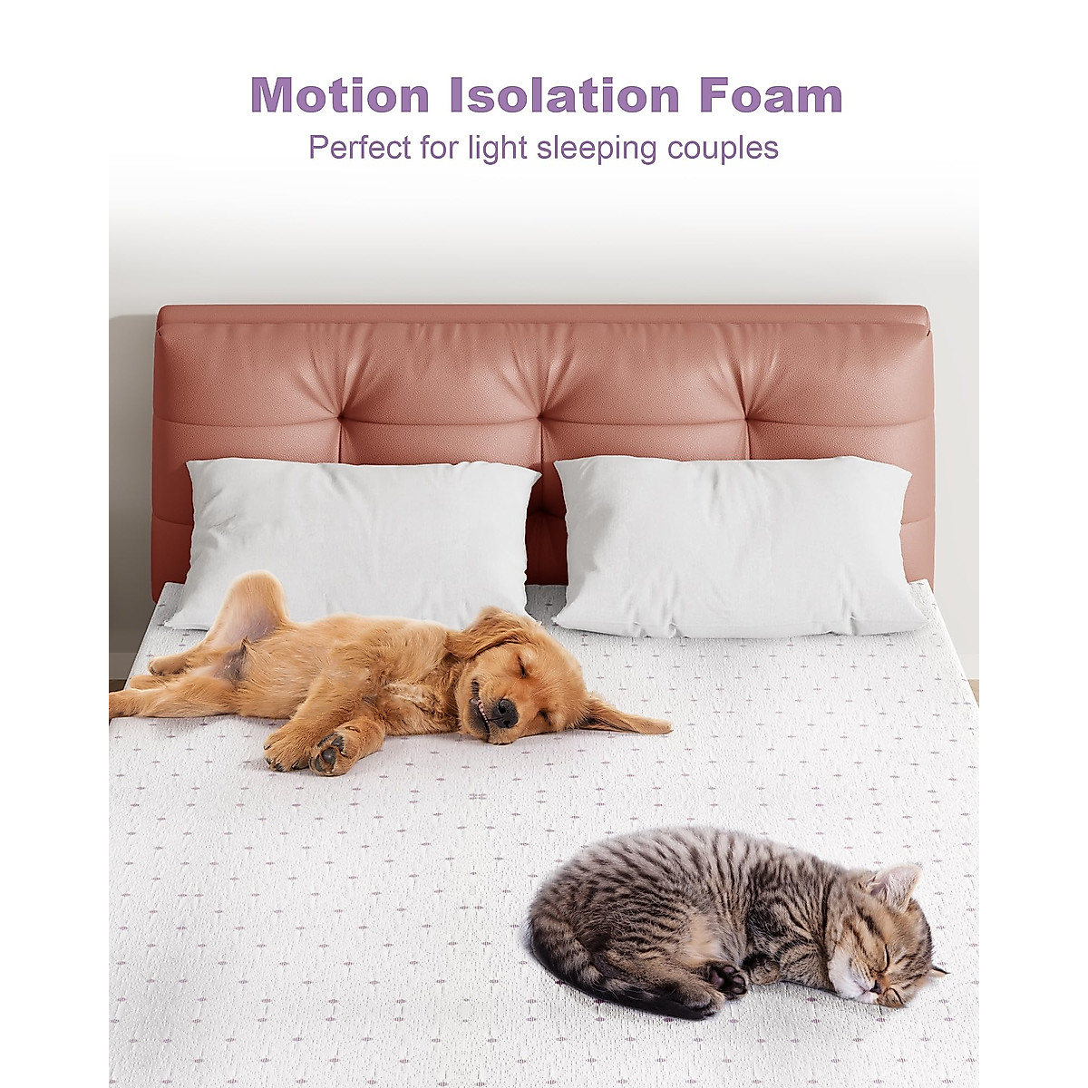 Ferlizer 3" [King] Mattress Topper, Memory Foam Mattress Topper King with Ultra Soft Cover & Corner Straps, Lavender Infused, CertiPUR-US Certified