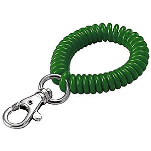 Lucky Line 2” Diameter Spiral Wrist Coil with Trigger Snap, Flexible Wrist Band Key Chain Bracelet, Stretches to 12”, Color May Vary (40701)
