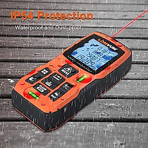 Laser Measure 165Ft - LOMVUM Laser Tape Measure Laser Measurement Tool with M/in/Ft Unit Switching, Backlit LCD, Pythagorean Mode, Measure Distance, Area and Volume - Carry Pouch and Battery Included