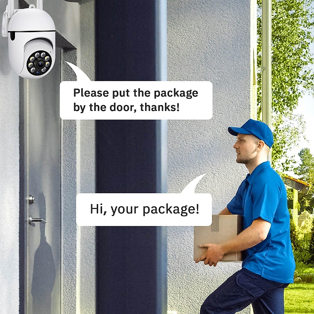 MORESEC Outdoor Security Cameras, Wireless WiFi Light Bulb 1080P Dome Surveillance Cameras 360° View Full-Color Night Vision 2.4GHz WiFi Cameras for Home Security, Easy Installation #ZZ