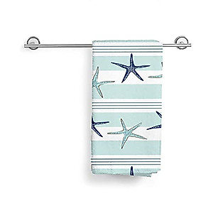 WOAIDY Coastal Starfish Hand Towel for Bathroom, Decorative Hand Towels for Bathroom and Beach, 15.7x27.5 Inches