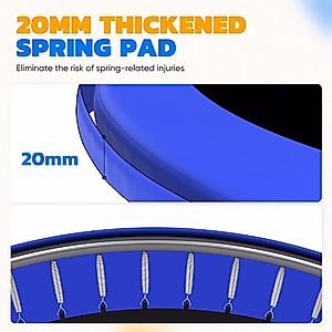 ORCC 1200LBS Weight Capacity 16 15 14 12 10ft Trampoline for Kids and Adults Outdoor Trampolines with Safety Enclosure Net Wind Stakes Non-Slip Ladder