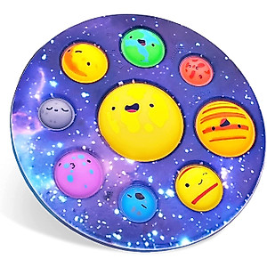 Solar System Dimple for Kids Simple Planet Dimple Oversize Poppet Fidget Toy Space Astronomy Space Toys Educational Toys for Party Favors Christmas Birthday