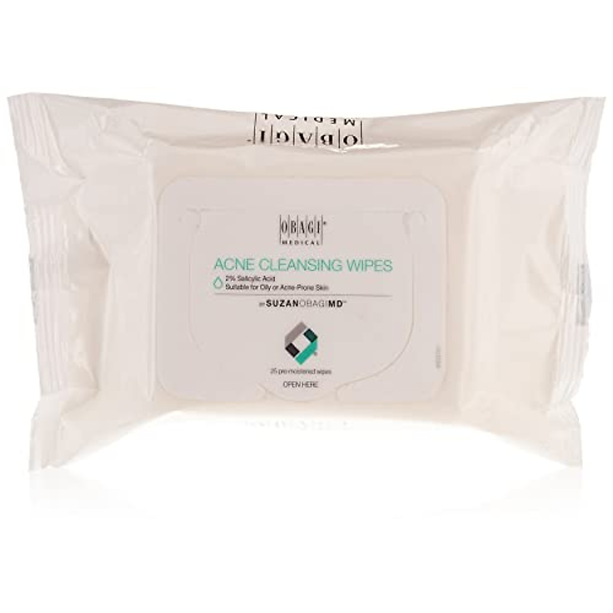 SUZANOBAGIMD On the Go Cleansing Wipes for Oily or Acne Prone Skin, 25 count