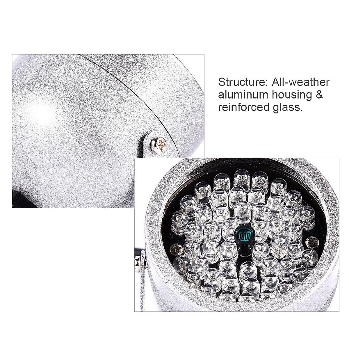 Outdoor Camera IR Illuminator Lights, DC 12V 1A CCTV IR Night Vision Illuminator Camera 48 LED Waterproof Replacement for Electronic Police Snapshot System Traffic Junctions