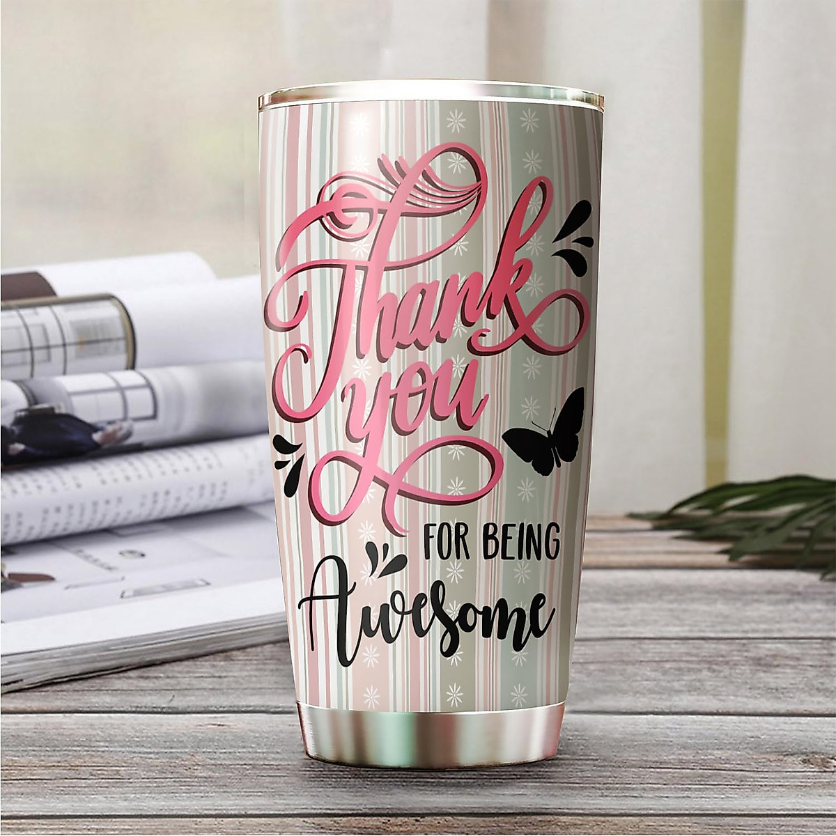 MEDROC Thank You For Being Awesome Home Health Aide Tumbler Stainless Steel 20oz, Coworker Appreciation Gifts Men Women Work Friends Besties, Driking Coffee Cup For Birthday Christmas