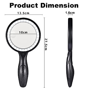 Magnifying Glass with Light, 30x 60x Magnifying Glass for Reading Lighted - 33 LEDs Magnifying Glass Magnifier Magnifier with Light