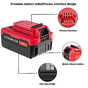 Volt1799 2PACKS 6.0Ah Upgraded 20V MAX Lithium Battery Replacement Battery for Porter Cable 20V Lithium Battery PCC685L PCC680L PCC682L PCC685LP