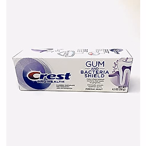 Crest Bacteria Shield & Gum Anticavity Fluoride Toothpaste, 4.1 Ounce (Pack of 1)