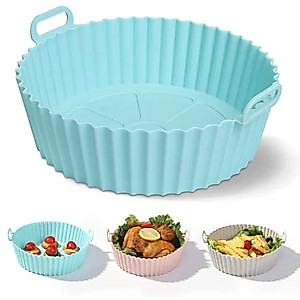 Air Fryer Silicone Liner, Non-Flammable and Non-stick Parchment Paper Replacement, Keep Air Fryer Clean, Fits 3QT - 5 QT… (Pink)