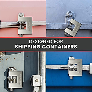 Maudex® MDP/90 Heavy Duty Lock with 10 Keys for Outdoor Use [Nickel Plated Finish] - [Anti Pick, Anti Drill Cylinder] - Ideal Storage Unit and Shipping Container Lock