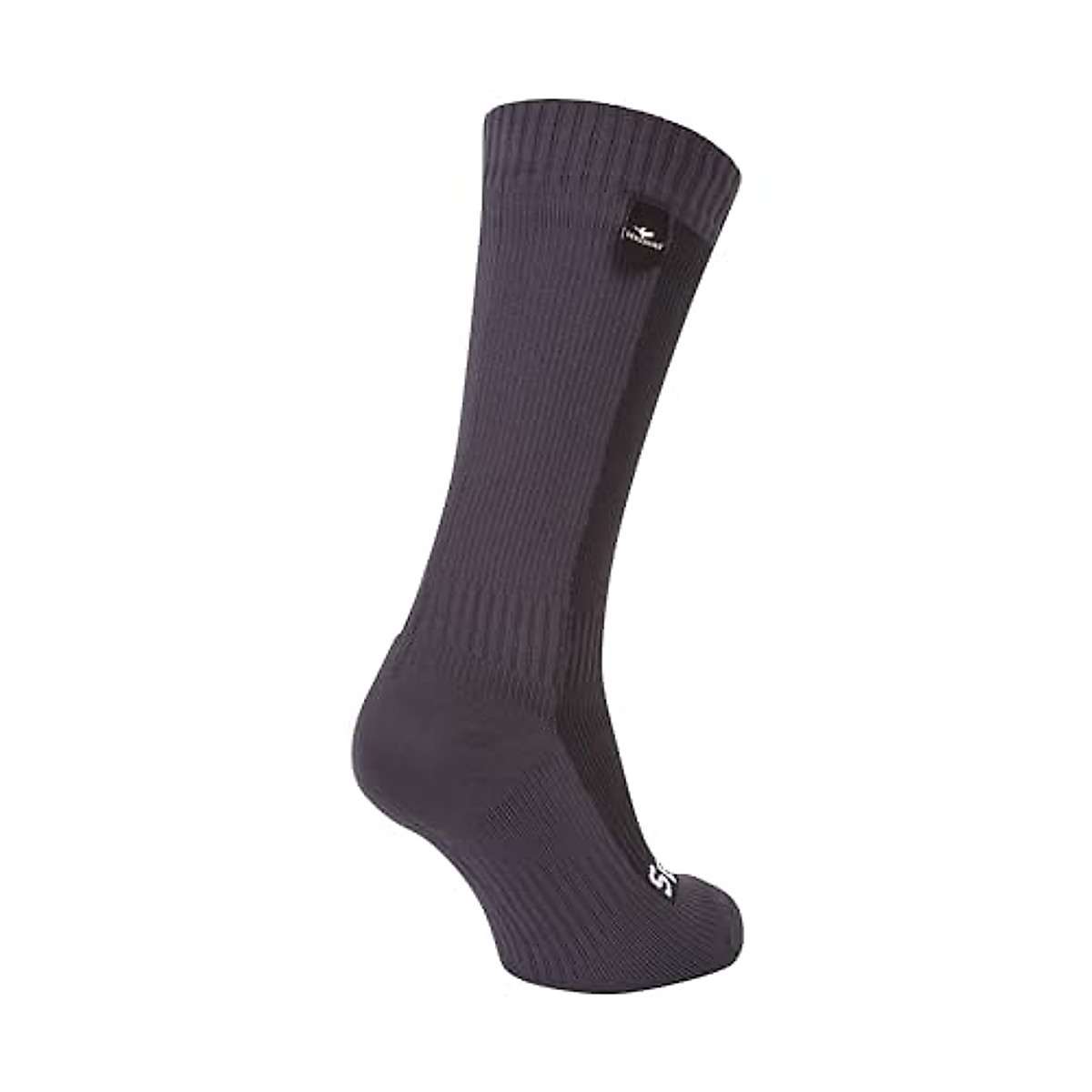 SEALSKINZ Unisex Waterproof Cold Weather Mid Length Sock, Black/Grey, Large