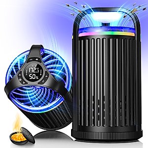 Fruit Fly Traps for Indoors, Upgraded Indoor Fly Trap with UV＆Blue Bug Light,Gnat Traps for House Indoor Bug Zapper Flying Insect Trap for Fruit Flies, Gnats,Plants Moths with 10 PCS Refill (Black)