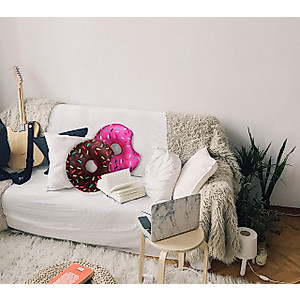 Truyond Donut Pillow for Ear Piercings - Comfortable Soft Ear Pillow for Side Sleeping - Reduces Ear Discomfort - Fun Decor, Stuffed Cushion and Toy, 14 Inches (Brown Chocolate)