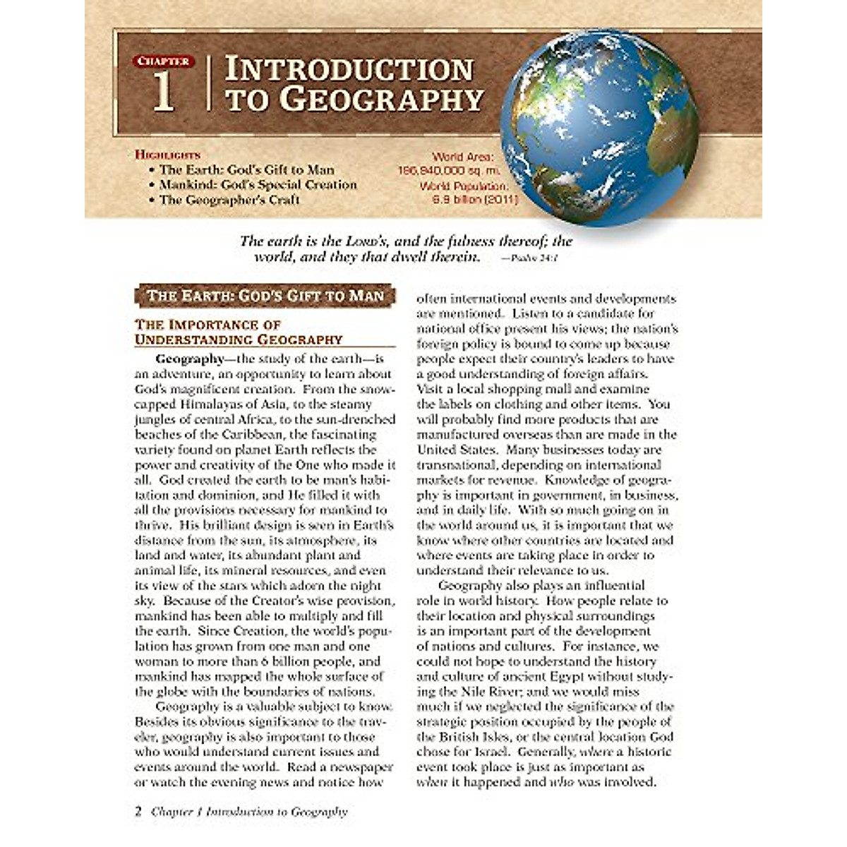 World Geography in Christian Perspective - Abeka Highschool Geography and Culture Studies