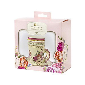 Talking Tables 24 Count Truly Scrumptious Party Vintage Floral Tea Cups and Saucer Sets