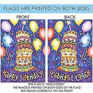 Toland Home Garden 110083 Happy Birthday Birthday Flag 12x18 Inch Double Sided Birthday Garden Flag for Outdoor House party Flag Yard Decoration
