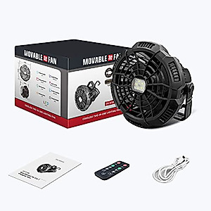 Camping Fan for Tents,Remote Control Camping Fan Rechargeable Battery Operated USB with Light,Power Bank,Portable Tent Fan for Outdoor Picnic,BBQ,Fishing Hiking…