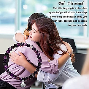 Ladybug Coworker Bracelet - Good Luck Farewell Gift for Women and Men