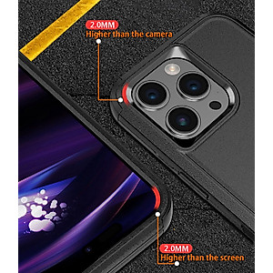 Diverbox for iPhone 15 Pro Max Case [Shockproof] [Dropproof] [Tempered Glass Screen Protector ],Heavy Duty Protection Phone Case Cover for Apple iPhone 15 pro max 6.7 inch (Black -3in1)