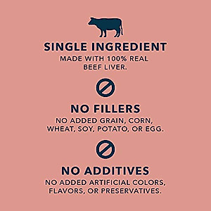 Amazon Brand - Wag Freeze-Dried Raw Single Ingredient Dog Treats, Beef Liver, 3.3oz