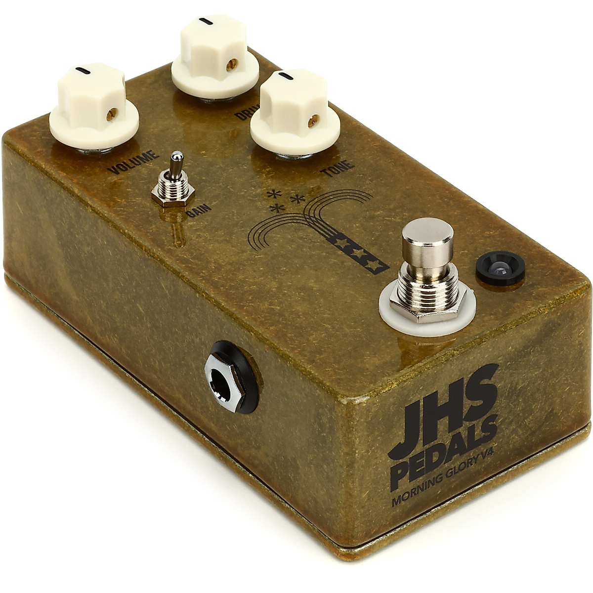 JHS Morning Glory V4 Transparent Overdrive Pedal with 3 Patch Cables