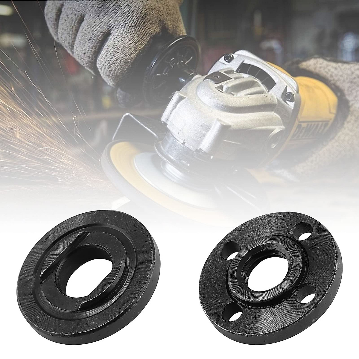 Bokwin 3 Set Angle Grinder Flange Nut 5/8 Inch Inner Outer Flange Lock Nut Compatible with Black & Decker Dewalt Ryobi Milwaukee Makita 224399-1 193465-4 224568-4 Parts