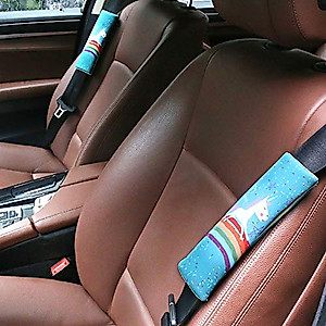 Seatbelt Covers for Kids,2 Pack Unicorn Seat Belt Cushion Shoulder Strap Pad,Universal Cute Cartoon Car Seat Belt Pad for Adults Children Toddler,Baby Girl Boy Carseat Neck Harness Protector