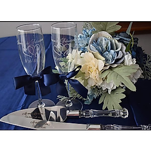 GIFTS INFINITY® Engraved Wedding Interlock Hearts Champagne Flutes Set of 2 Personalized Toasting Glasses (Interlock Heart) - Valentine's Day Gift