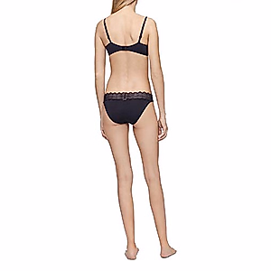 Calvin Klein Women's Micro with Lace Band Bikini Panty, Black, XS