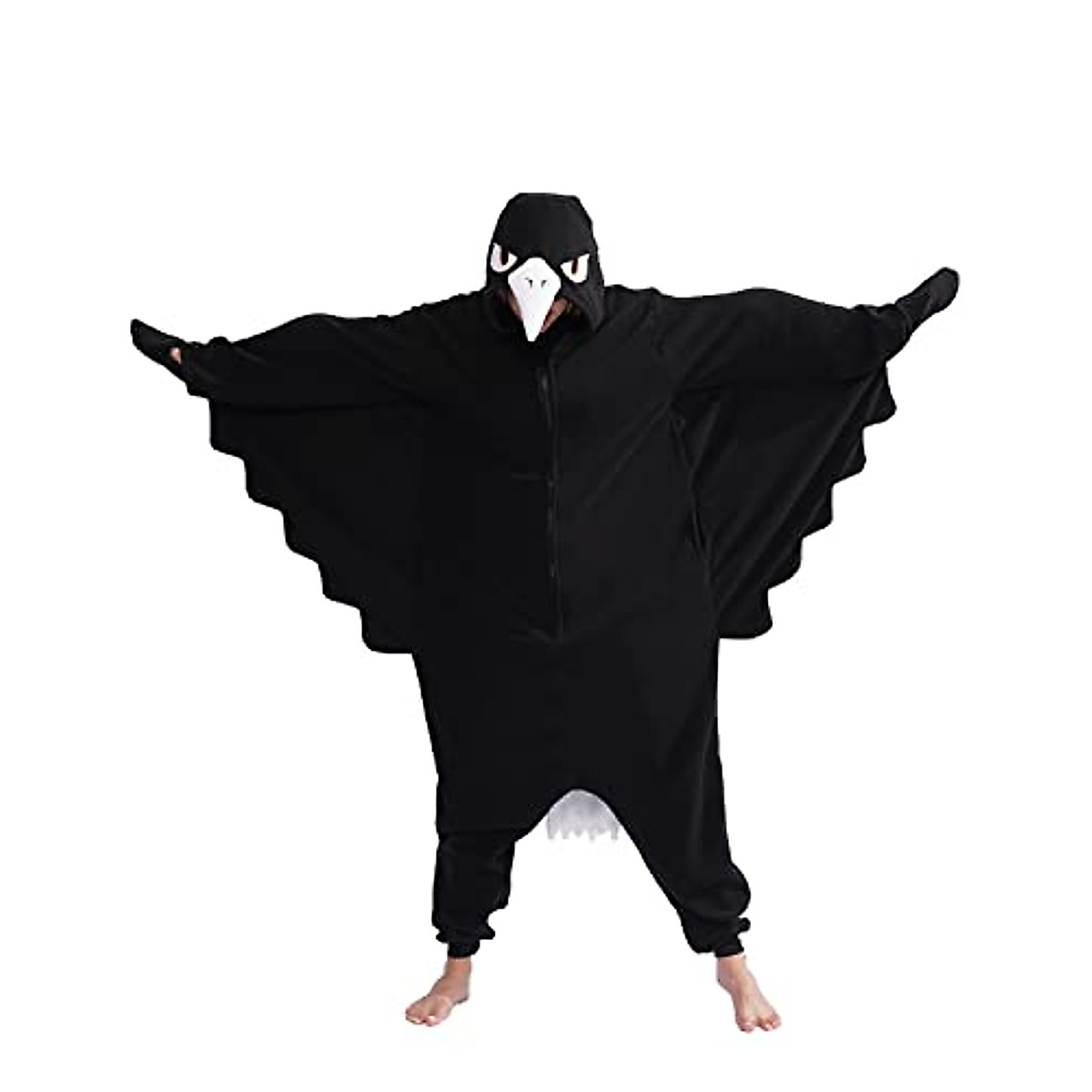 ofodoing Adult Animal Crow One-piece Pajamas Cosplay Animal Homewear Sleepwear Jumpsuit Costume for Women Men
