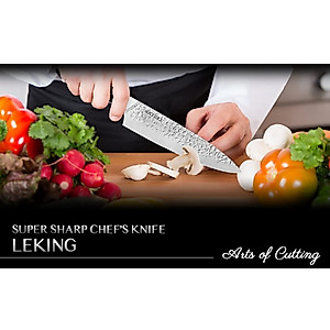Leking Chef Knife German EN1.4116 High Carbon Stainless Steel 8 Inch Professional Chef’s Knife with Ergonomic Handle in Gift Box, Ultra Sharp Kitchen Knife for Family and Restaurant